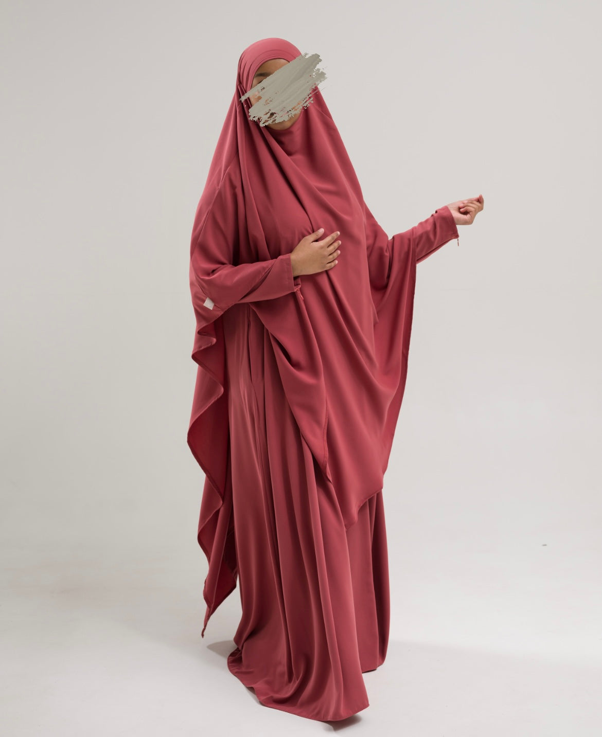 Almas Knee Khimar Coral – SOTRA